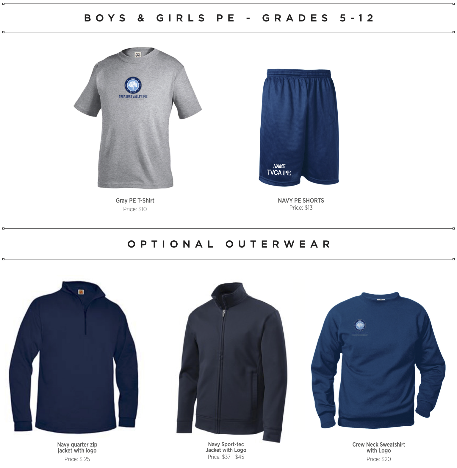 School Uniform – Treasure Valley Classical Academy